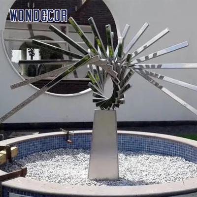 China Outdoor Metal Garden Statue Abstract Spiral Geometric Rectangular for sale