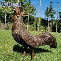 China Live size outdoor garden metal animal decoration bronze rooster statue for sale
