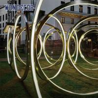 China Decorative Lighting Show Stainless Steel Outdoor Sculpture Hollow Pattern Ball for sale