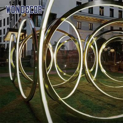 China Decorative Lighting Show Stainless Steel Outdoor Sculpture Hollow Pattern Ball for sale