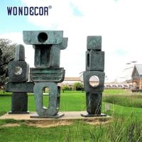 China Outdoor Garden 3D Bronze Statues Sculpture Metal Decoration Large Modern Geometric Art for sale