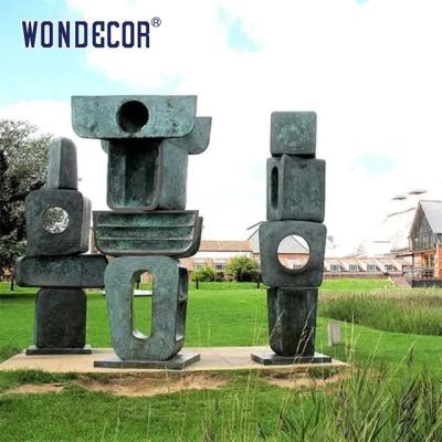 China Outdoor Garden 3D Bronze Statues Sculpture Metal Decoration Large Modern Geometric Art for sale