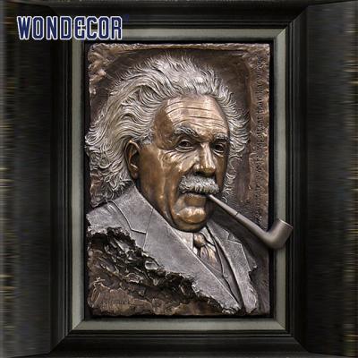 China Interior Einstein Decorative Metal Wall Sculpture Bronze for sale
