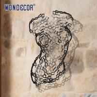 China Square Splicing Abstract Stainless Steel Sculpture Female Torso Wall Decoration for sale