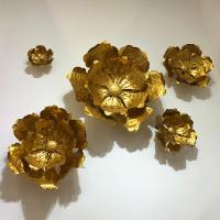 China Large Indoor Flower Metal Wall Art Sculpture Weather Performance for sale