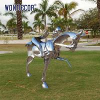 China Large Abstract Stainless Steel Horse Sculpture Garden Public Art for sale