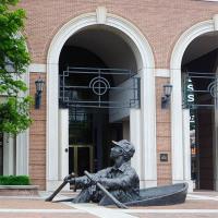 China People Rowing Boats Bronze Statues Sculpture On Streets Of Park Square for sale