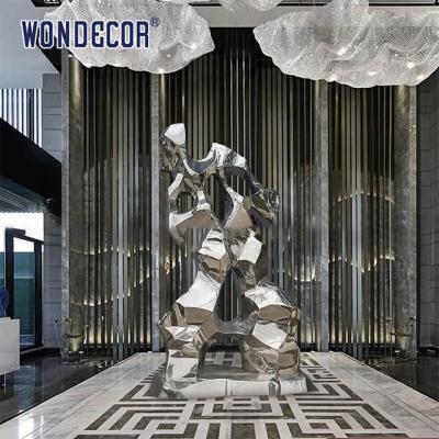 China Lifelike Stainless Steel Abstract Sculpture Art Geometry Man for sale