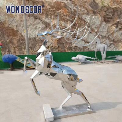 China Forge Art Abstract Animal Stainless Sculpture Geometry Deer for sale