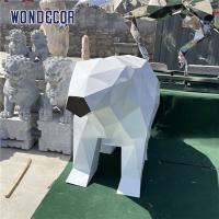 China Outdoor Forged Sculpture Stainless Steel Geometry Polar Bear for sale