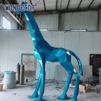 China Intricate Forged Metal Sculpture Geometric Giraffe for sale