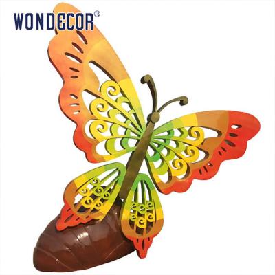 China Colorful Polished Steel Sculpture Geometric Butterfly for sale