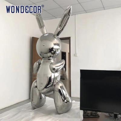 China Powerful Forged Metal Sculpture Large Scale Geometric Art Rabbit for sale