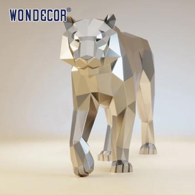 China Majestic Forged Metal Sculpture Large Scale Public Art Geometric Tiger for sale