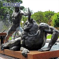 China Expressive Large Bronze Sculpture Greek Mythological Figures Minotaur And Theseus for sale