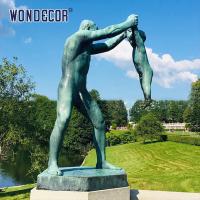 China Adults And Children Playing Bronze Statues Sculpture In Outdoor Parks for sale