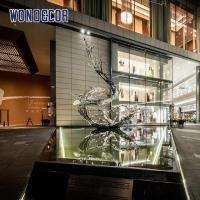 China Large Scale Stainless Steel Sculpture Artists With Water Splashes In Outdoor Squares for sale