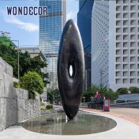China Outdoor Square Large Art Metal Geometric Shape Stainless Steel Sculpture for sale