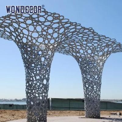 China Outdoor large art geometric circular splicing design stainless steel sculpture for sale