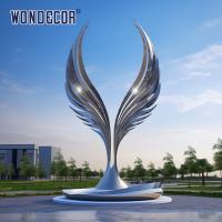 China Large scale art angel wings stainless steel sculpture in the park for sale