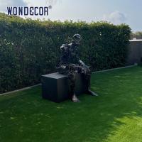 China Outdoor Garden Metal Art Decoration Abstract Sitting Man Bronze Sculpture for sale
