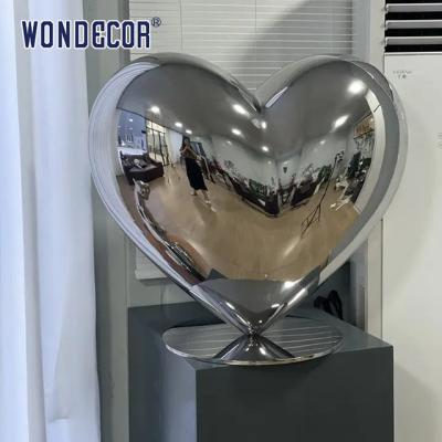 China Customized Small Indoor Love Mirror Stainless Steel Sculpture for sale