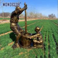 China Bronze metal art sculpture of large-scale outdoor sculpture workers for sale