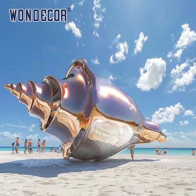 China Large outdoor metal art conch stainless steel sculpture for sale