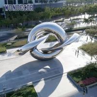 China Abstract Stainless Steel Ring Sculpture of Modern City Street Architecture for sale