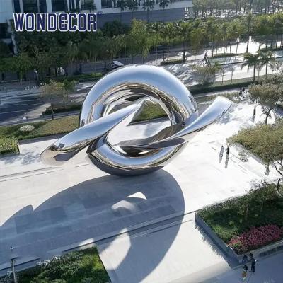 China Abstract Stainless Steel Ring Sculpture of Modern City Street Architecture for sale