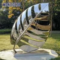 China Hotel Garden Outdoor Decoration Stainless Steel Leaf Sculpture for sale