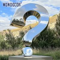 China Large scale modern landmark symbol sculpture, polished stainless steel question mark statue for sale