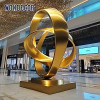 China Large indoor hotel lobby Pop Art golden stainless steel statue for sale