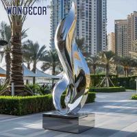 China Large outdoor hotel gate forged metal abstract ribbon stainless steel sculpture for sale
