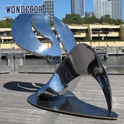 China Large outdoor square forged metal modern geometric shape stainless steel sculpture for sale