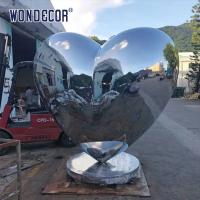 China 170cm Large Outdoor Garden Forged Metal Abstract Heart Shaped Stainless Steel Sculpture for sale