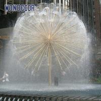 China Outdoor Modern Abstract Dandelion Stainless Steel Fountain Sculpture Large for sale