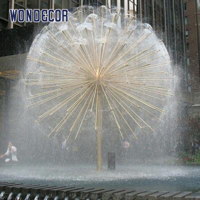 China Outdoor Modern Abstract Dandelion Stainless Steel Fountain Sculpture Large for sale