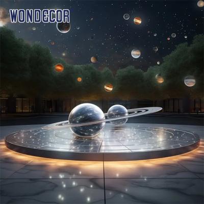 China Large Outdoor Metal Forging Stainless Steel Garden Ornaments Planet for sale