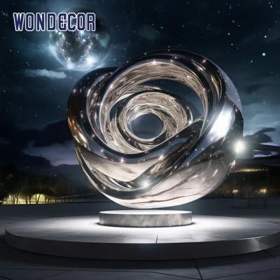 China Metal Art Twisted Star Ring Stainless Steel Outdoor Sculpture for sale