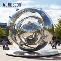 China Outdoor Park Square Metal Art Abstract Stainless Steel Sculpture Star Ring for sale