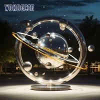 China Large Square Metal outdoor stainless steel sculpture Abstract Galaxy Universe for sale