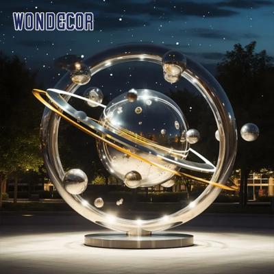 China Large Square Metal outdoor stainless steel sculpture Abstract Galaxy Universe for sale