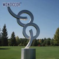 China Large outdoor park geometric letter rusted steel sculpture for sale