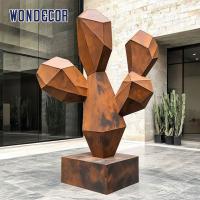 China Outdoor Villa Garden Koteng Steel Cactus Sculpture for sale
