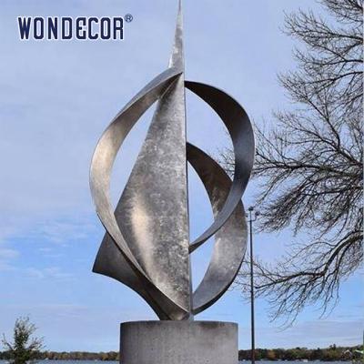 China Large stainless steel ship abstract sculpture for sale