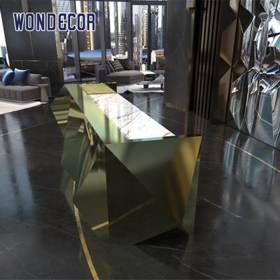 China Triangle metal white marble bar counter for sale