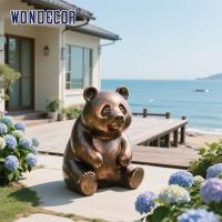 China Famous Animal Casting Life Size Outdoor Garden Statue Bronze Panda Sculpture for sale