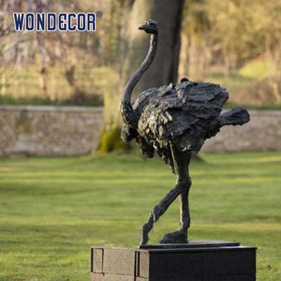 China Park Decor Outdoor Animal Statue Bronze Metal Ostrich Sculpture for sale