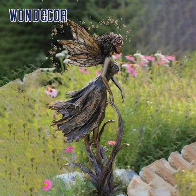 China Outdoor City Park Square Flower Fairy Bronze Sculpture for sale